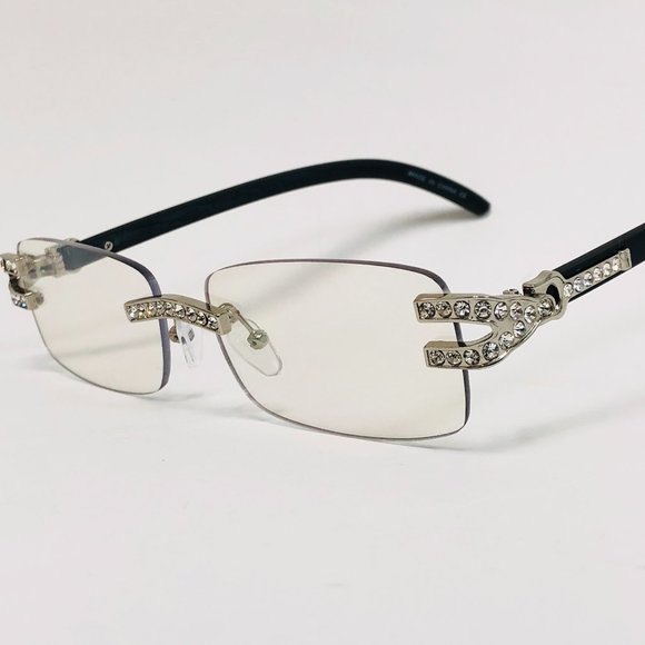 Accessories | Hip Hop Sunglasses Square Rimless Clear Silver | Poshmark